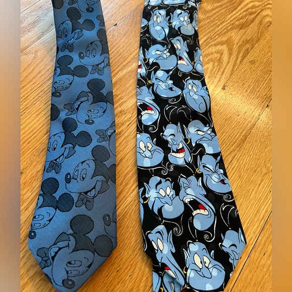 Disney | Accessories | 2 Disney Ties Mickey Mouse And Aladdin Genie ...